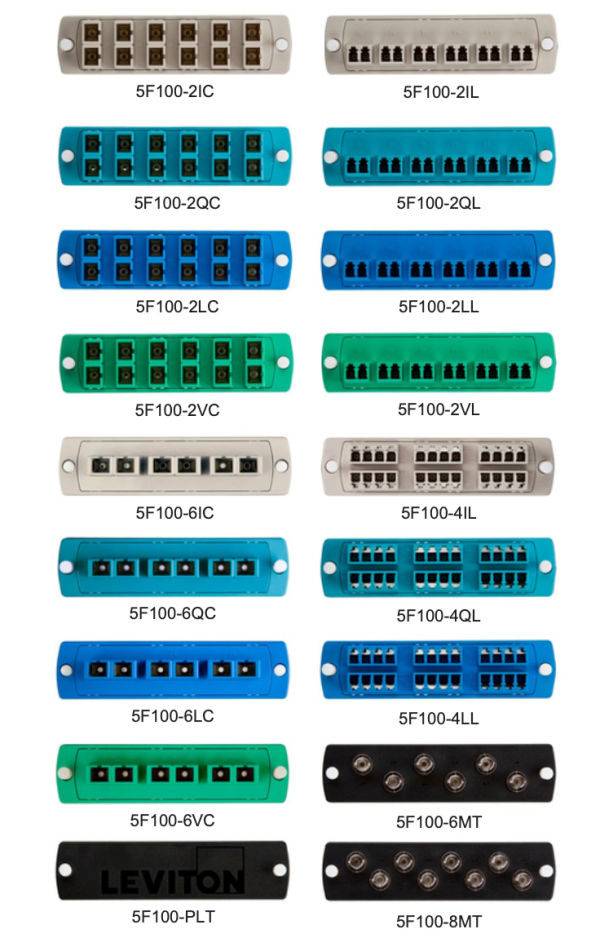Leviton OPT‑X SDX Precision Molded Fiber Adapter Plates (5F100‑xxx ...